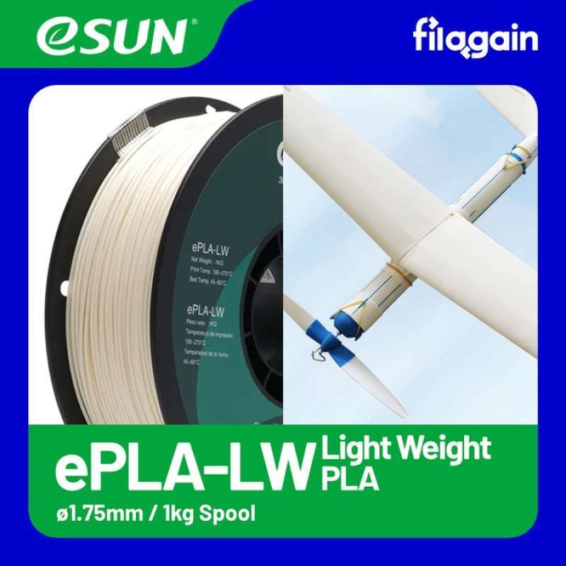 ESUN PLA-LW Light Weight Natural 1Kg 3D Printing Filament, 58% OFF