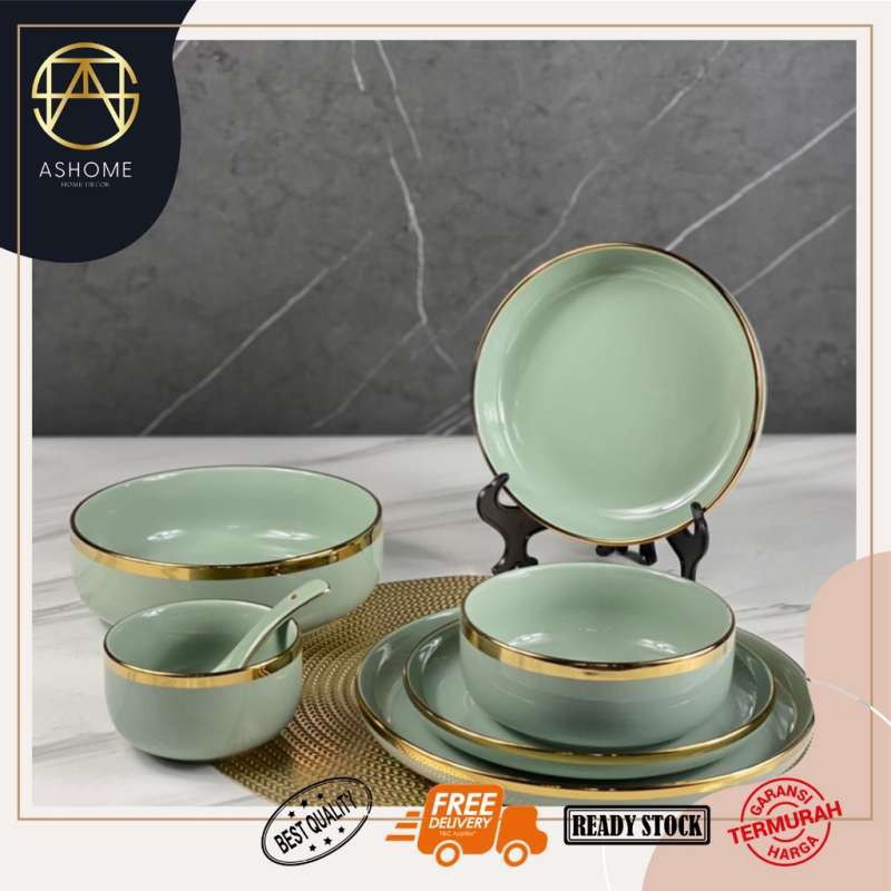 Promo PERALATAN MAKAN KERAMIK SET LENGKAP SEMUA VARIAN DAN UKURAN WARNA ...