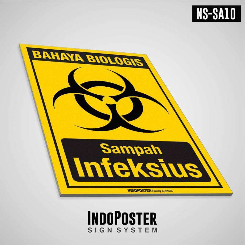 Jual Stiker Safety Sign K3 PVC ISO Sampah Infeksius Ukuran XS 20x15cm ...