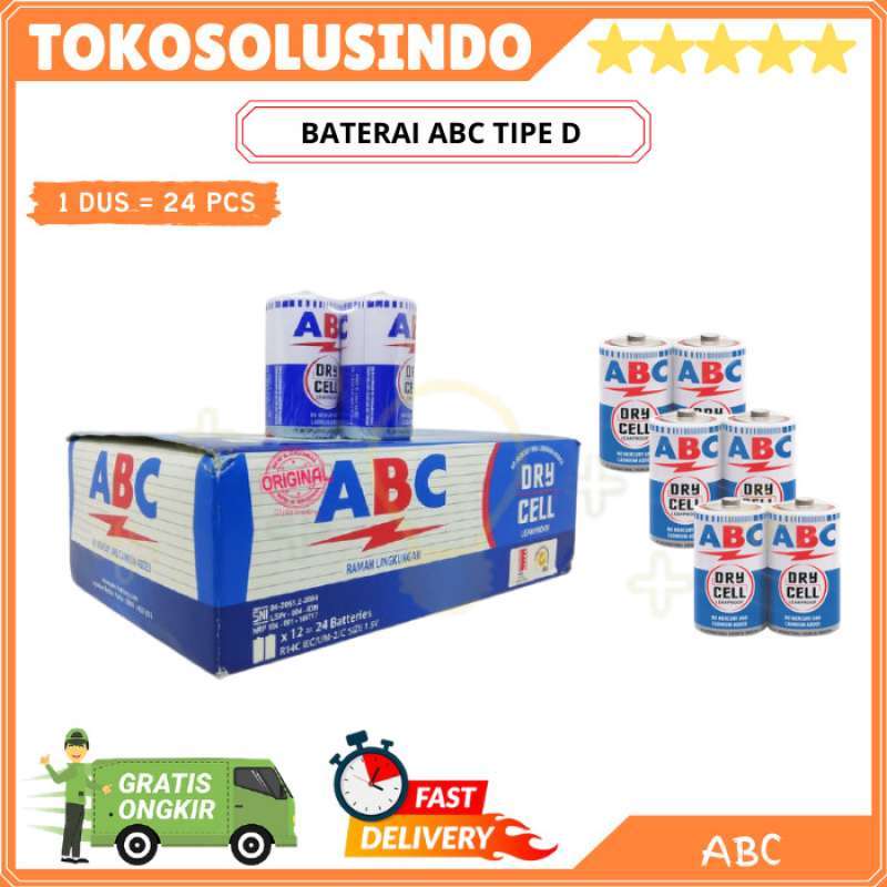 Jual Battery Abc Biru R20 Type D Besar (Baterai Senter Besar ...