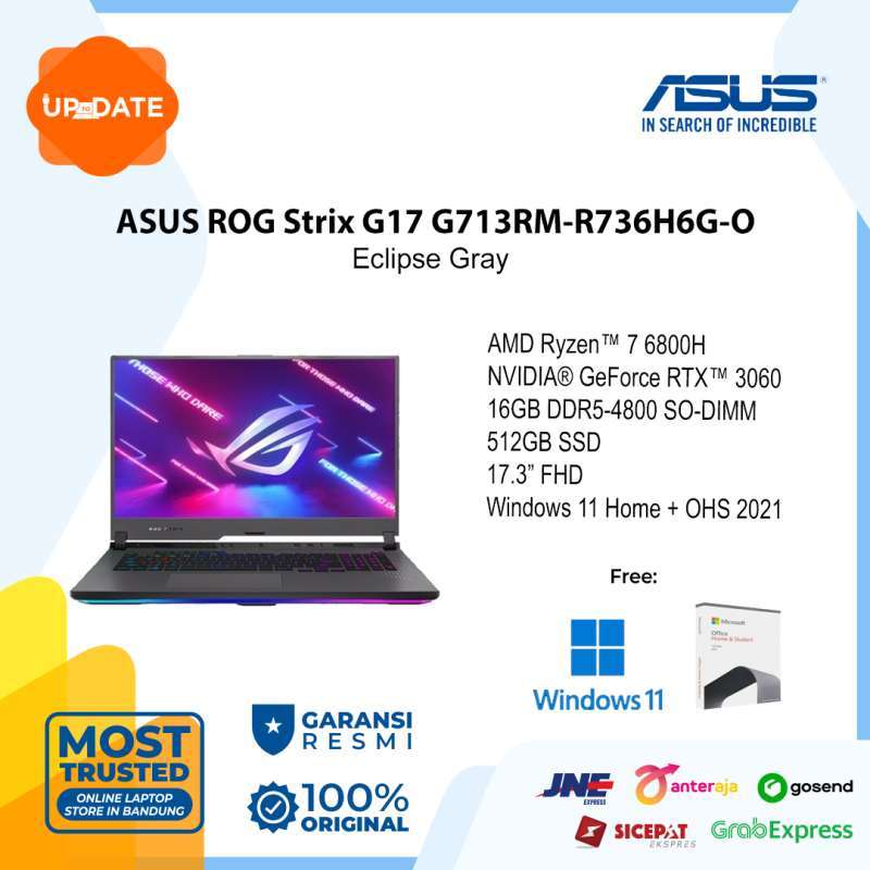 Promo Asus Rog Strix G17 G713rm-r736h6g-o Ryzen 7 6800h 16gb 512gb ...