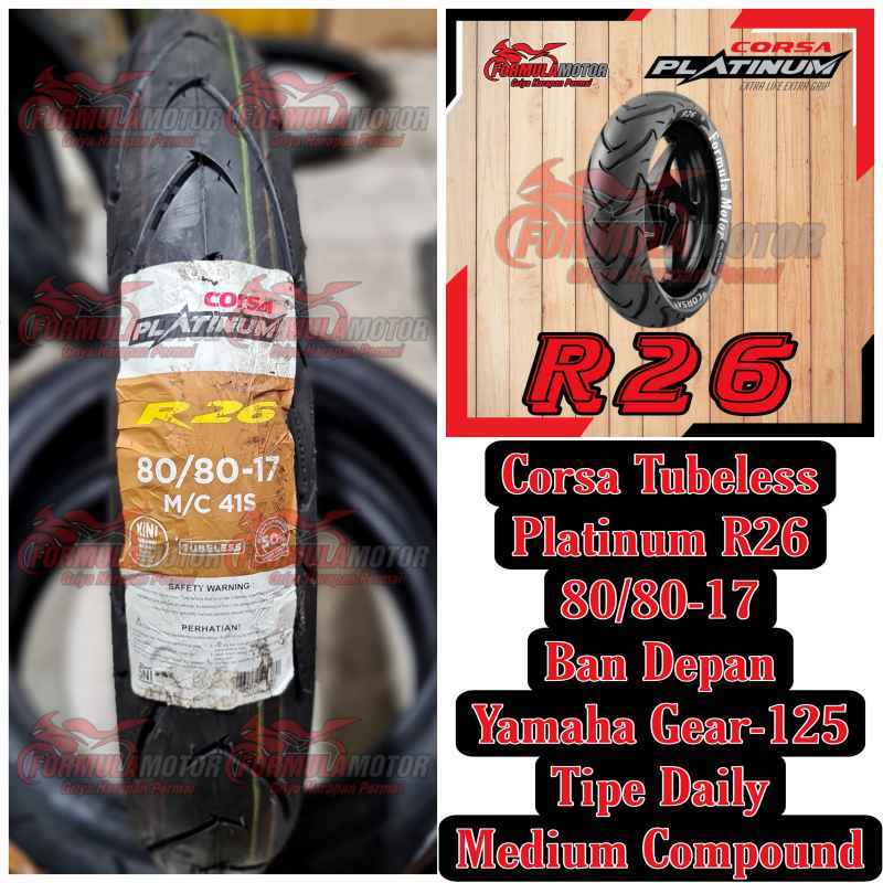 Jual 80/80-17 Ban Corsa Platinum R26 Tubeless - Ban Depan Yamaha Gear / MX 135 - Ban Motor Ring ...