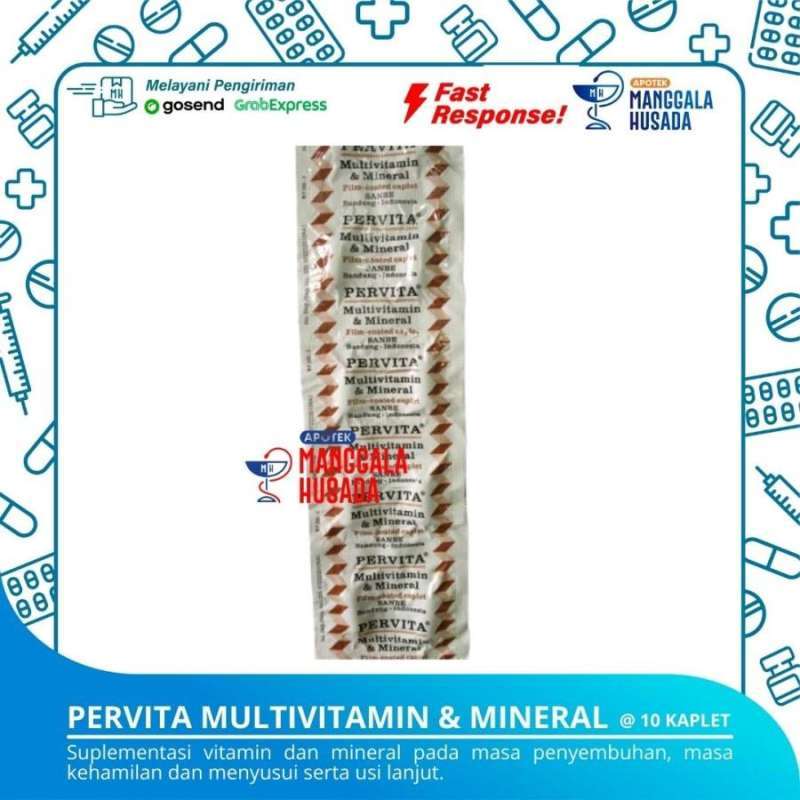 Jual PERVITA MULTIVITAMIN DAN MINERAL PER STRIP @ 10 KAPLET di Seller ...