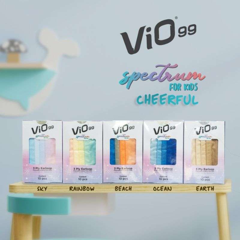 Jual Vio Spectrum Mask '10s 3ply Earloop Kids Beach Masker Anak Trendy ...