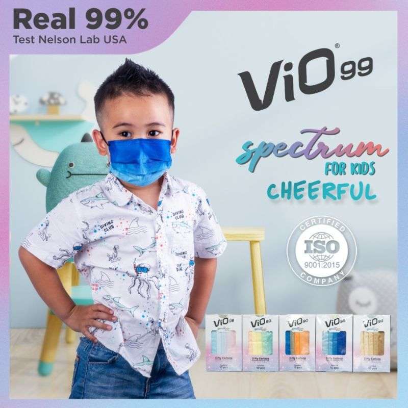 Jual Vio Spectrum Mask '10s 3ply Earloop Kids Beach Masker Anak Trendy ...