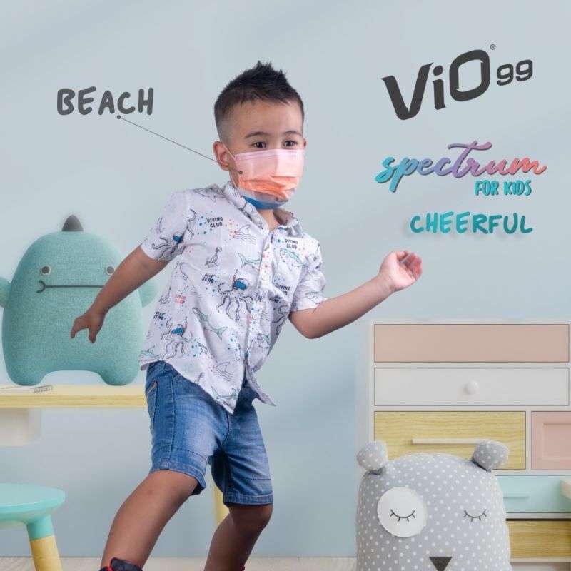 Jual Vio Spectrum Mask '10s 3ply Earloop Kids Beach Masker Anak Trendy ...