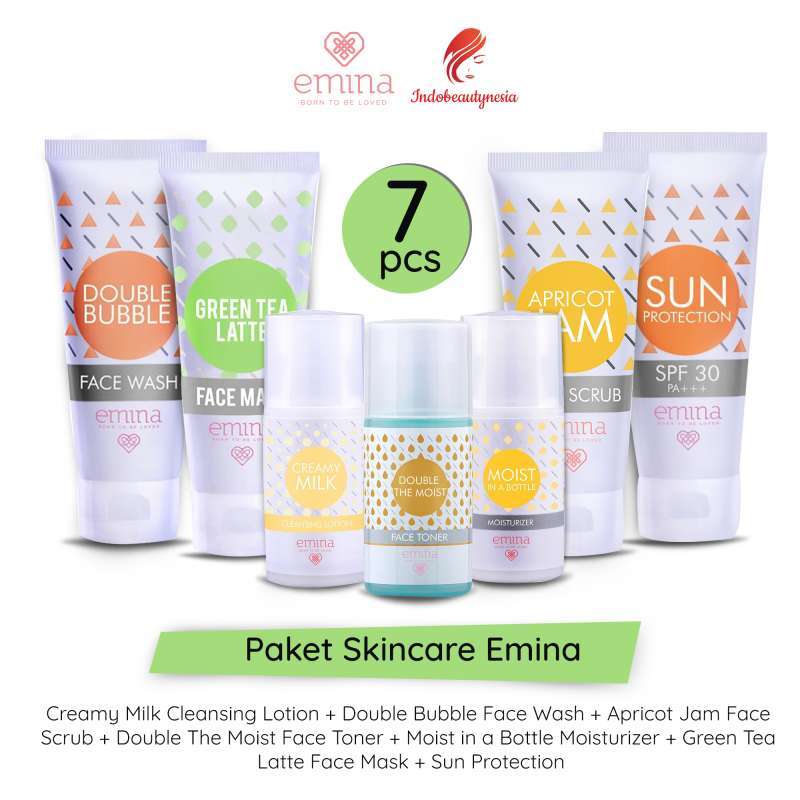 Jual Paket Skincare Emina 7 Pcs Kulit Normal Dan Berminyak Di Seller ...
