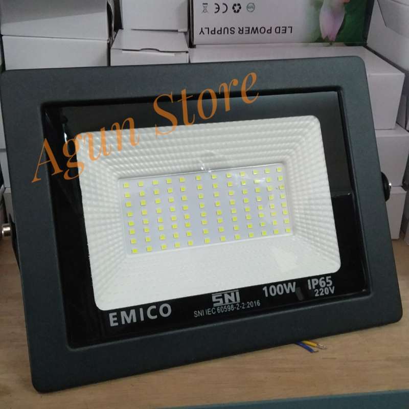 Promo EMICO Lampu Sorot LED Outdoor 100w 100watt 100 watt w flood light tembak taman panggung ...