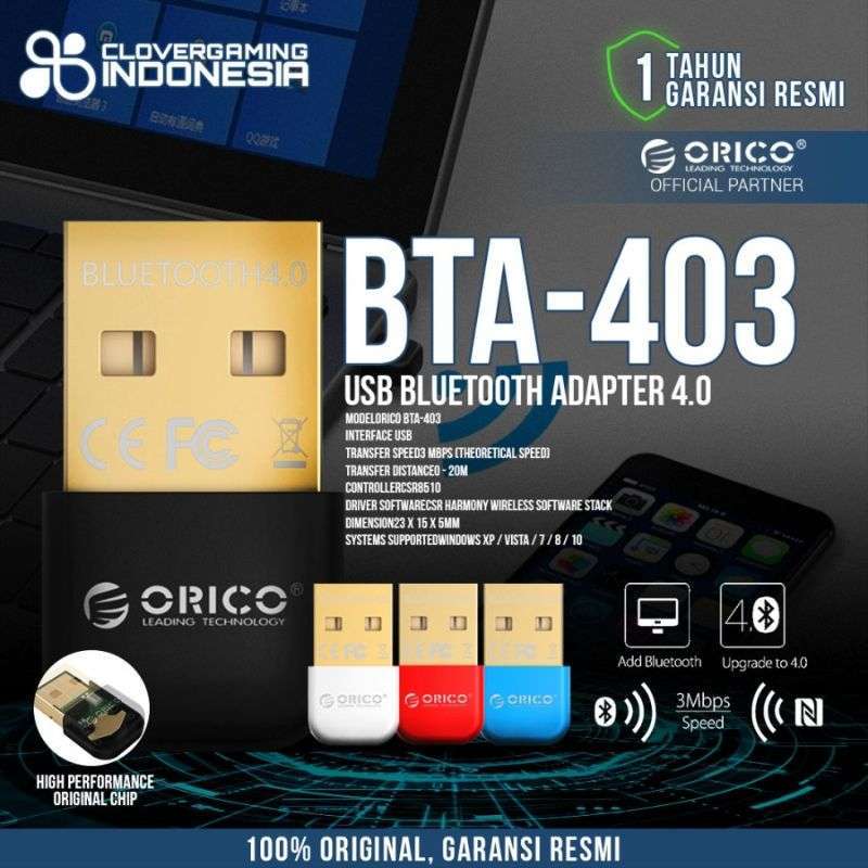 Jual Orico Bta-403 Usb Bluetooth Adapter 4.0 - Hitam Di Seller Clover Gaming Indonesia Official ...