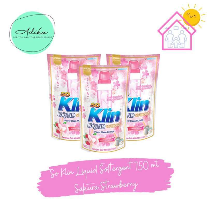 Jual So Klin Liquid Softergent Sakura Strawberry 750 ml di Seller Mitra Adika - Cimuning, Kota ...