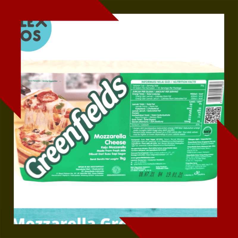 Promo Keju Greenfields Mozzarella Cheese 1 Kg Khusus Gojek Hemat Diskon ...