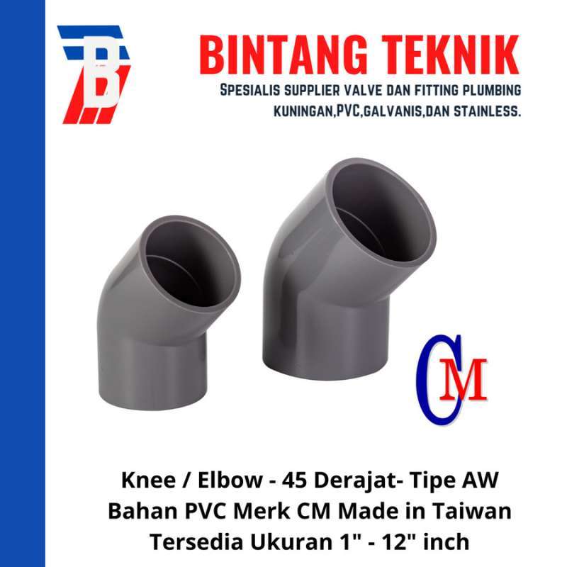 Jual Elbow / Knee 3 Inch Pvc Aw Merk Cm Taiwan 45 Derajat Di Seller ...