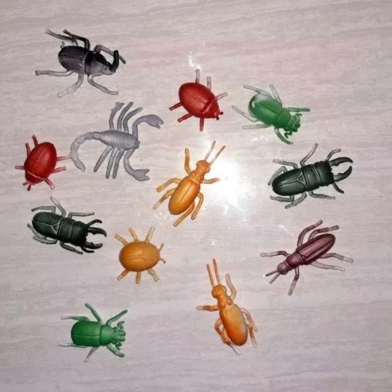 Jual MAINAN SET SERANGGA KARET ISI 12 PCS HEWAN KEBUN BINATANG UNIK ...