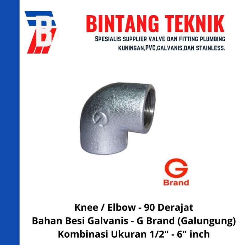 Jual Knee / Elbow 2 1/2 inch Besi Galvanis Galungung (G) Brand - 90 Derajat di Seller Toko ...