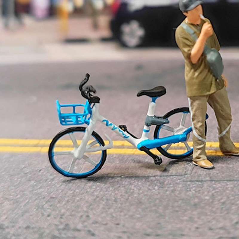 Promo 1/64 Bike Model Figurine Street Road Layout Scenery Car Model ...