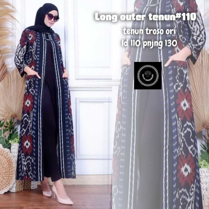 Promo Long Outer Tenun #110 Baju Outer Tenun Wanita Model Terbaru 2022 ...
