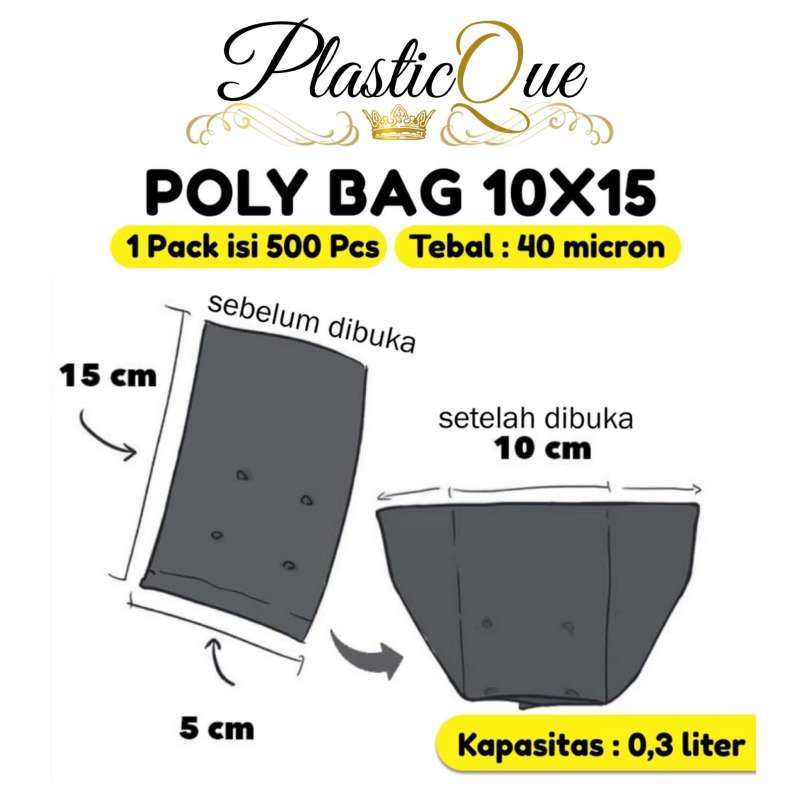 Promo Plastik Polybag Tanaman Hitam 500 Gram Tebal 10x15cm 10x15 Cm ...