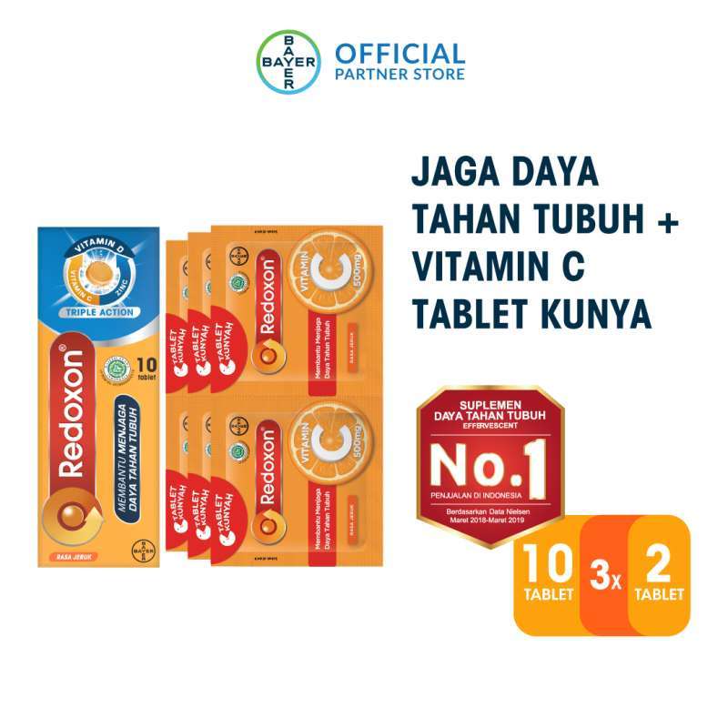 Promo Redoxon 10 Rasa Jeruk & Redoxon Kunyah 3 x 2 Sachet Diskon 28% di ...