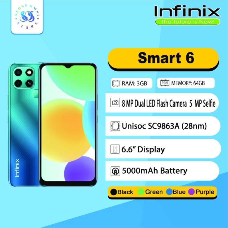 Promo Infinix Smart 6 3/64 RAM 3GB Internal 64GB Garansi Resmi ...