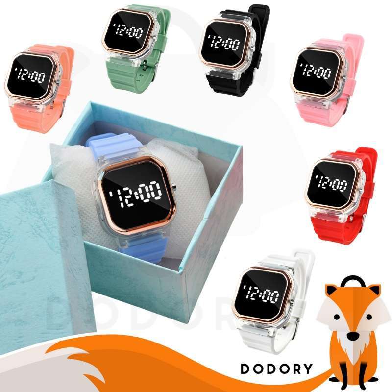 Promo Dodory J186 Jam Tangan Rubber Digital Unisex Jam Tangan Petak ...