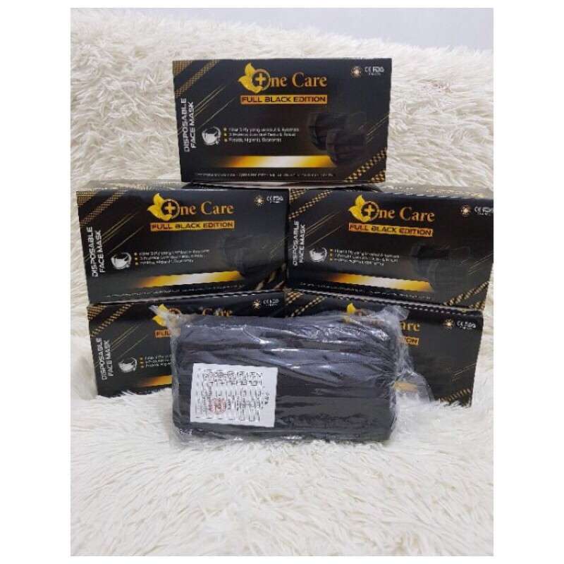 Promo Masker Medis One Care Hitam 3Ply Embos Diskon 27% di Seller Agen ...