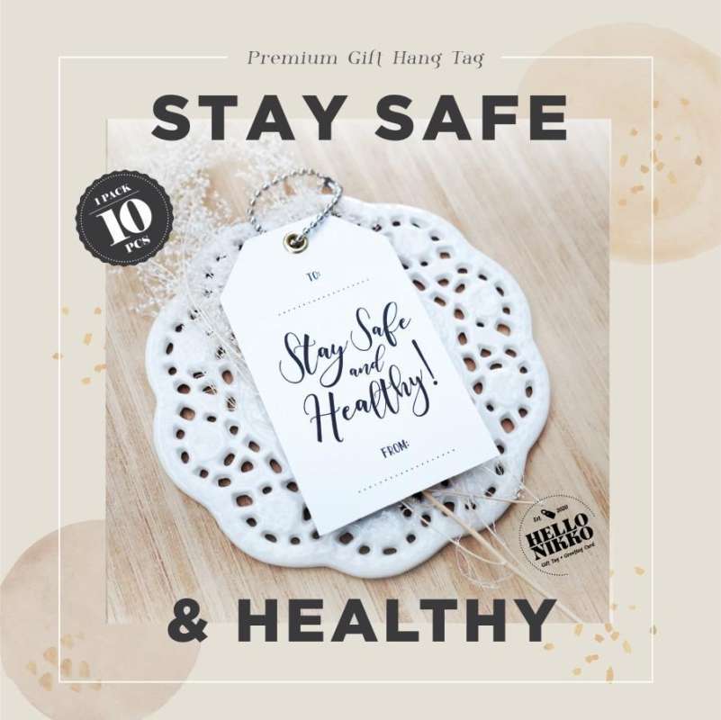 Jual Stay Safe healthy gift hang tag kartu ucapan parcel hampers kado ...