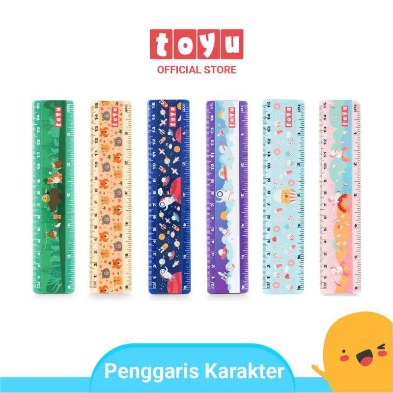 Promo Toyu Penggaris Karakter Lucu 15 cm Plastik Diskon 60% di Seller ...
