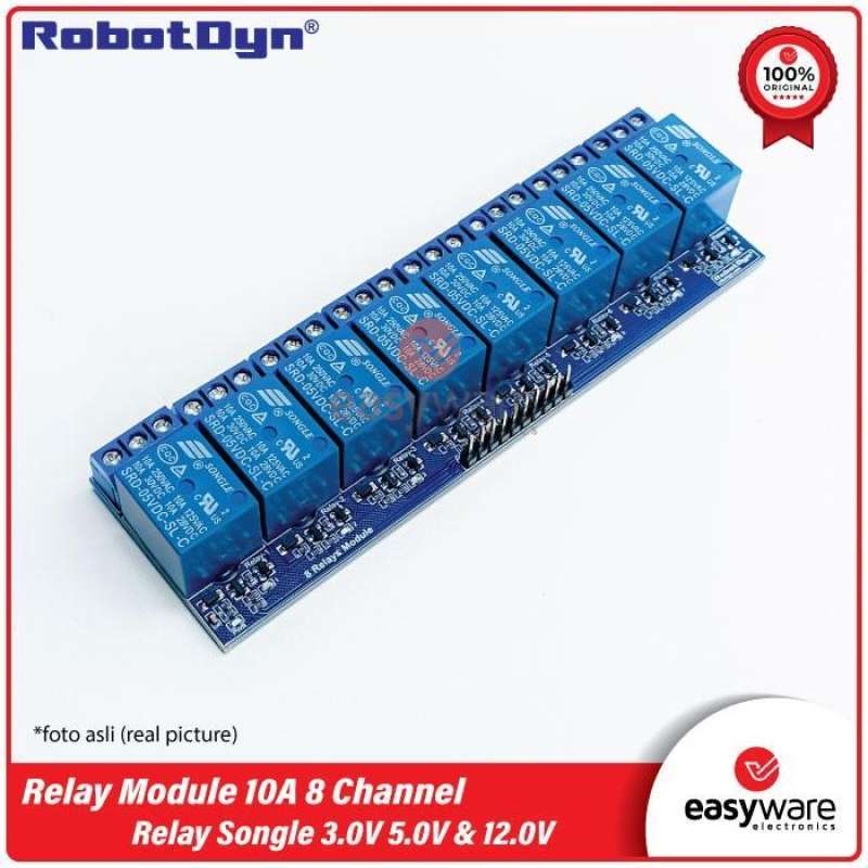 Jual RobotDyn Relay Module 8 Channel 10A 3V 5V 12V Relay Songle di ...