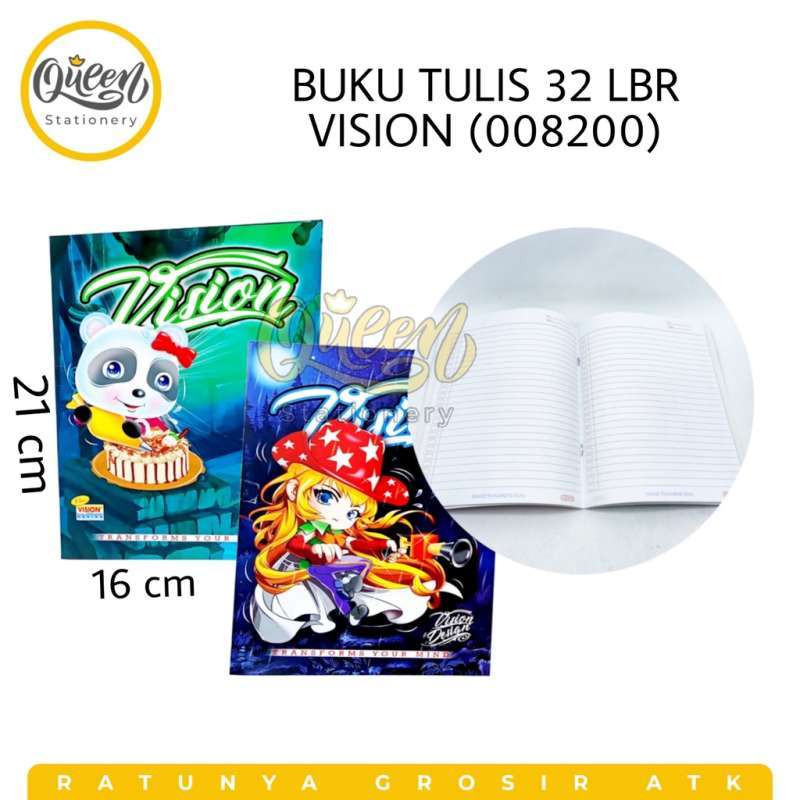 Jual Buku Tulis 32 Lembar Vision Original Harga Termurah April 2024 ...