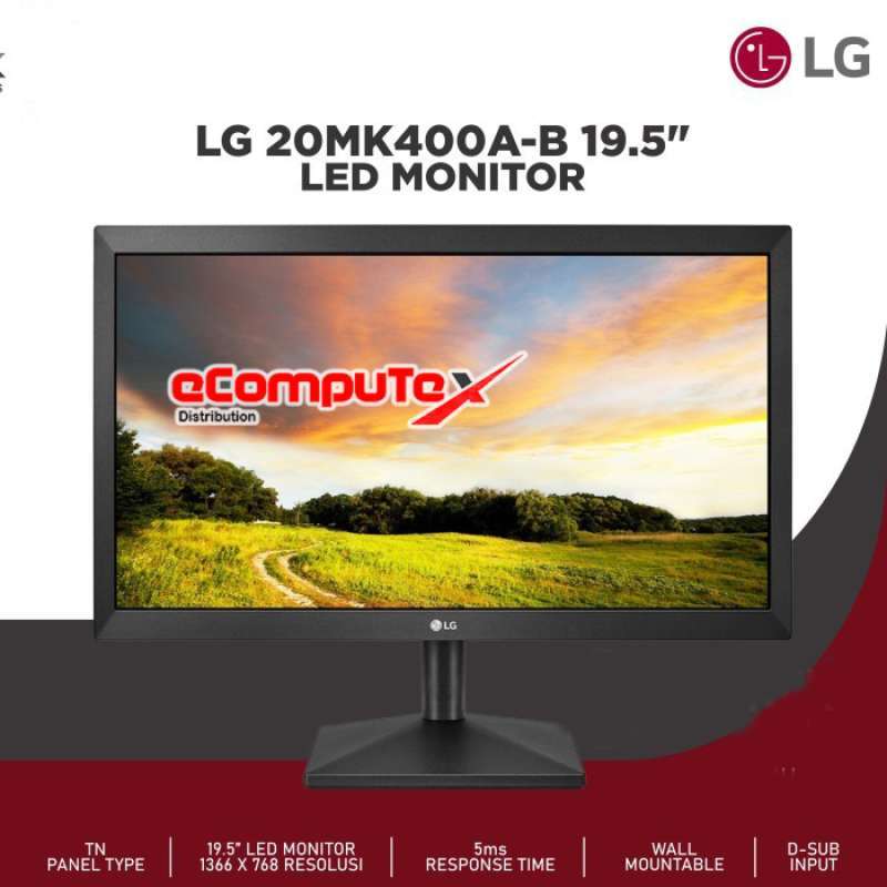 Promo Monitor Led Lg 20mk400a / 20mk400a - B Lg 20 Inch Hd Tn Freesync ...