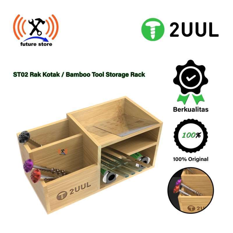 Jual 2UUL ST02 Rak Kotak Bambu / Bamboo Tool Storage Rack Original di ...