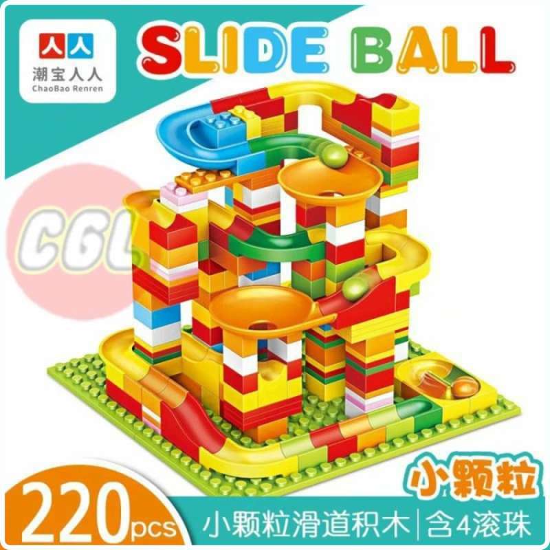 Jual Mainan Track Maze Slide Ball Building Blocks Diy Maze Ball Marble ...