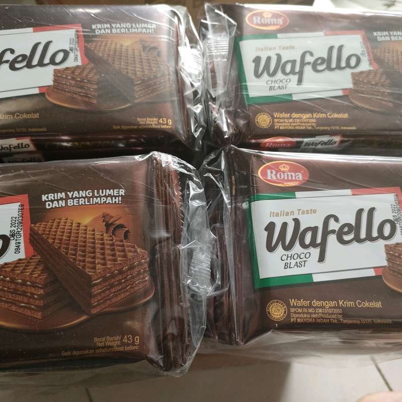 Jual Wafello Wafer Roma Choco Blast Packs (43 gr x 10 Pcs) di Seller ...