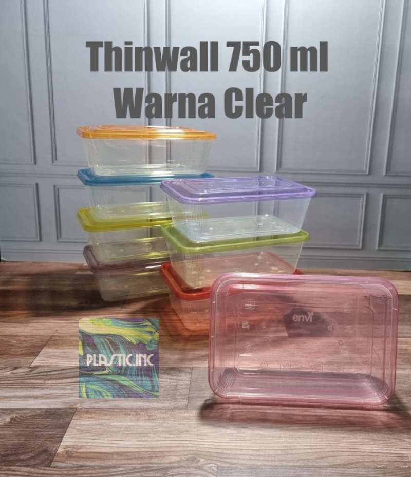 Jual Thinwall 750 ml Warna/Box Kotak Plastik Warna/Thinwall Warna Clear ...