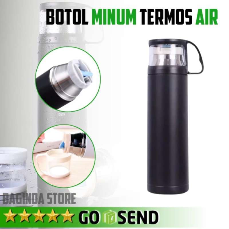 Jual Botol Minum Termos Air Panas Dingin Stainless dengan Tutup Gelas ...