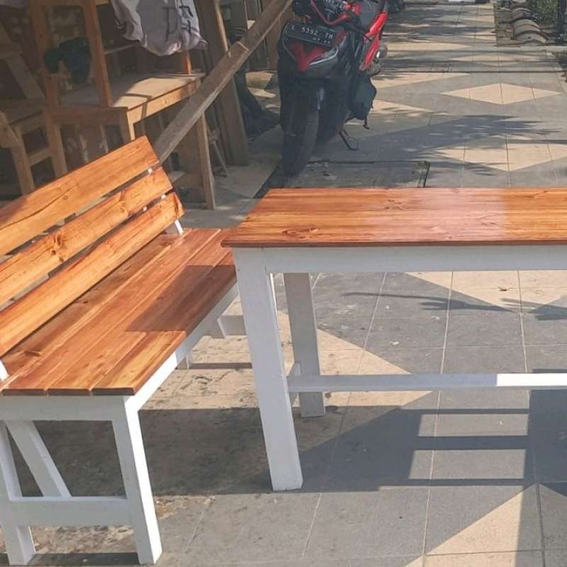 Jual 1 Set Kursi Dan Meja Warkop Kayu Sandaran Di Seller Masyus ...