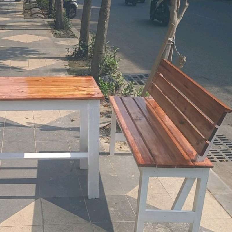 Jual 1 Set Kursi Dan Meja Warkop Kayu Sandaran Di Seller Masyus ...