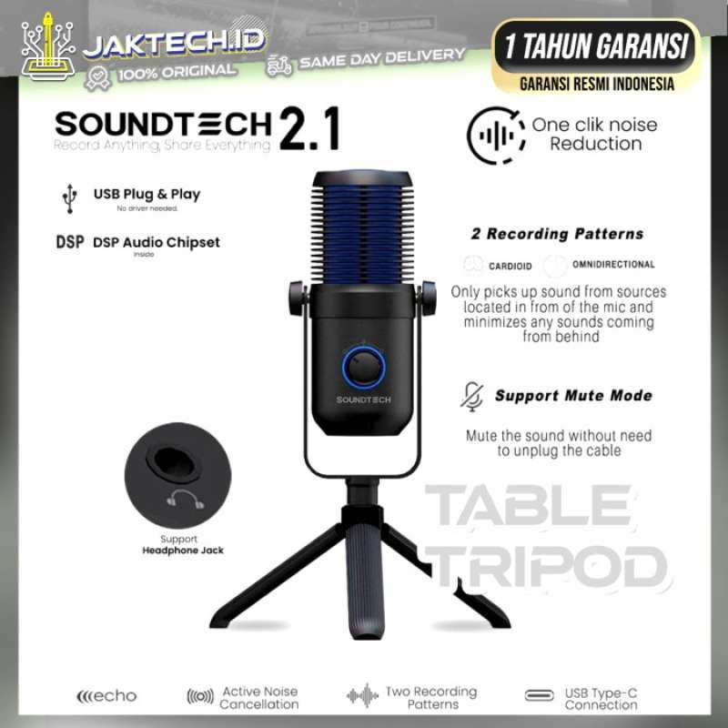Promo Soundtech 2.1 Usb Microphone Condenser Cardioid And Omnidirect ...