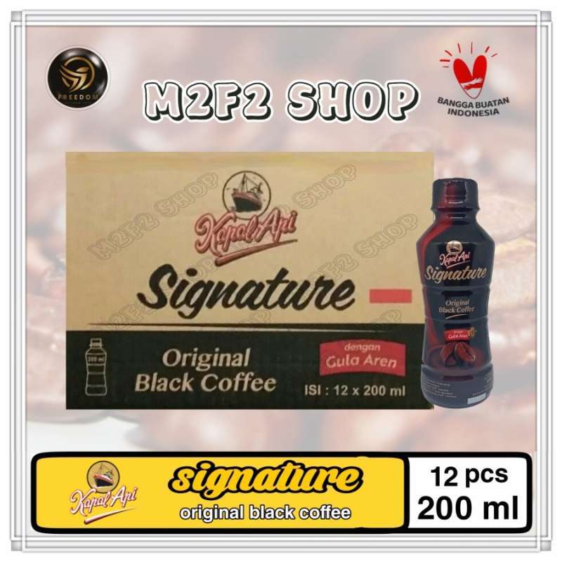 Jual Kopi Kapal Api Signature Original Black Coffee Botol Pet - 200ml ...