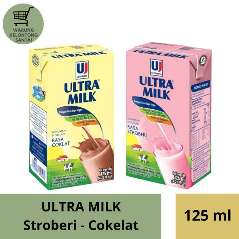 Jual ULTRA MILK Susu UHT 125ml Rasa Cokelat/Strawberry/Full Cream/Mimi di Seller thio aneka ...