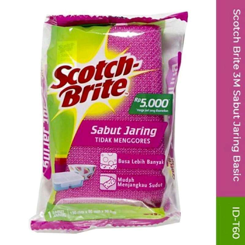 Promo Scotch Brite Motif ID T60 Sabut Jaring Pink Tidak Menggores ...