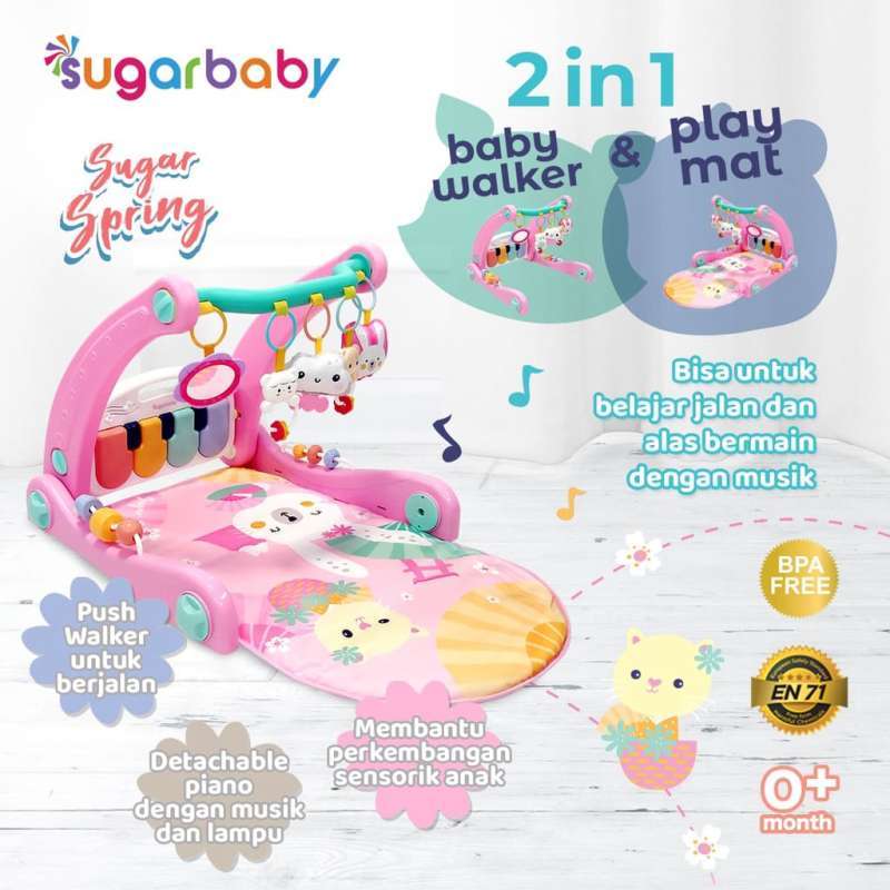 Promo Sugar Baby 2in1 Walker & Playmat - Sugar Spring Pink Diskon 31% ...