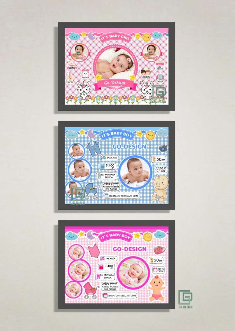 Jual Home Dechor Biodata Bayi - Custom Frame Biodata Bayi - Baby Bio di ...