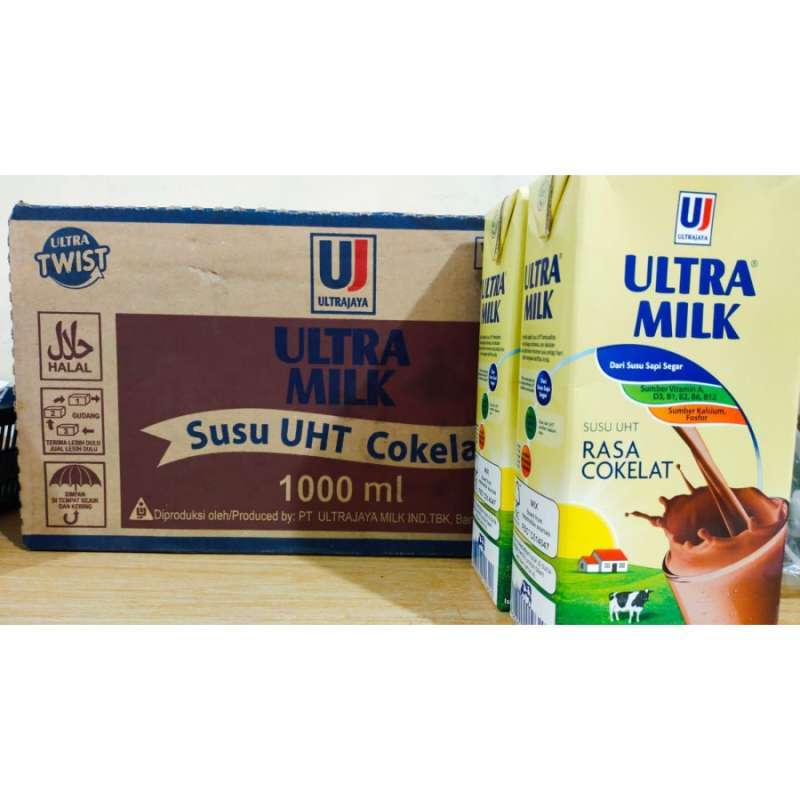 Jual Ultra Susu UHT 1.000ml Variant Coklat dan Fullcream ( 1 dus 12 pcs ...