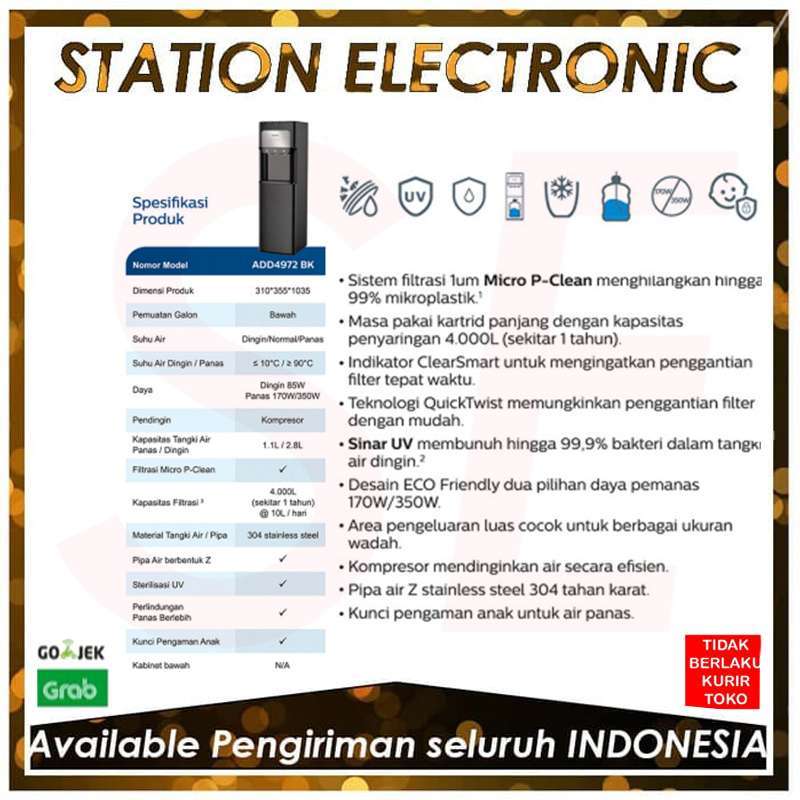 Promo Philips Add4972bk / Add4972 Bk Black Dispenser Galon Bawah Diskon ...
