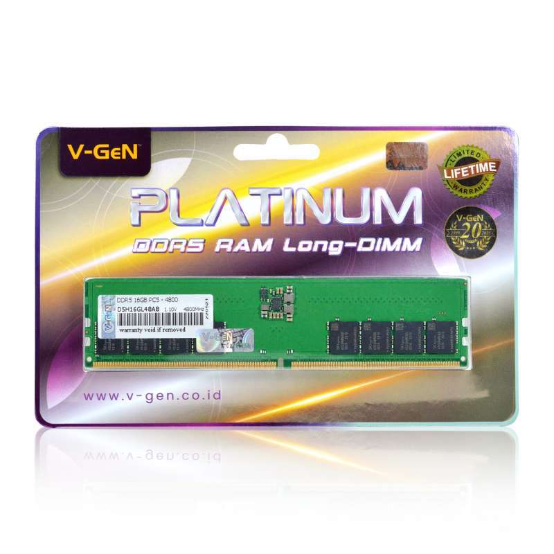 Jual RAM DDR5 V-GeN Platinum 16GB PC 38400/4800Mhz LongDimm Memory PC ...