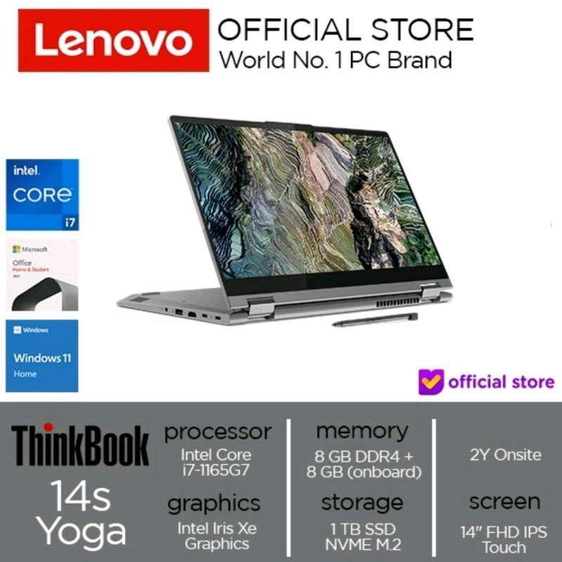 Jual Lenovo Thinkbook 14s Yoga Itl 9gid || Core I7-1165g7 16gb 1tb M.2 Windows 11 Home+ohs 2y 14 ...