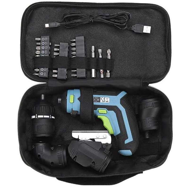 Promo Bor Elektrik Portable 4 Head Wireless Cordless Power Drill Usb ...