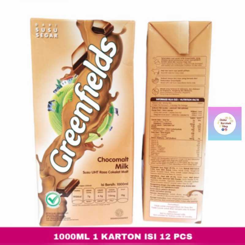 Jual Susu Greenfields Rasa Chocomalt 1000ml 1karton Isi 12pcs - Cokelat Di Seller Chika Barokah ...