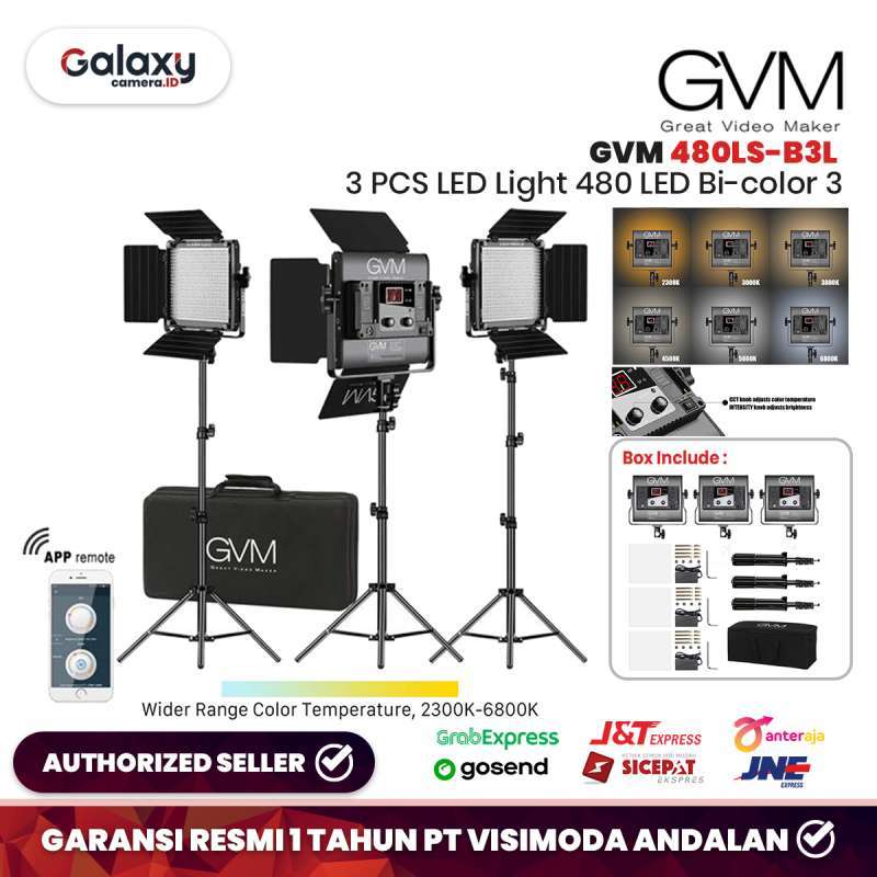 Jual Lampu Studio Led Vlog Gvm Gvm-480ls-b3l - Led Light 480 Led Bi ...